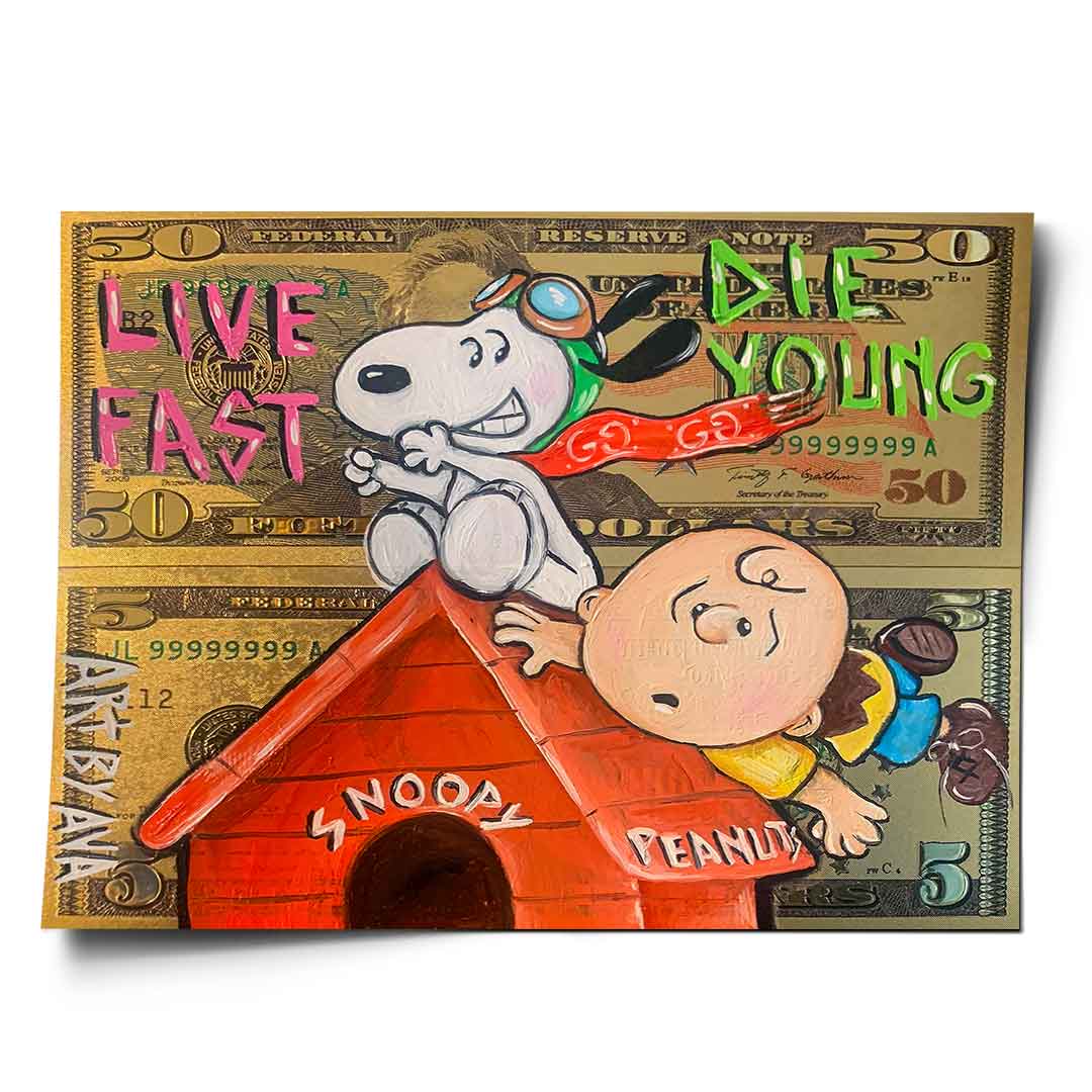 Poster Flying Peanuts Comic Kunstdruck Wandbild