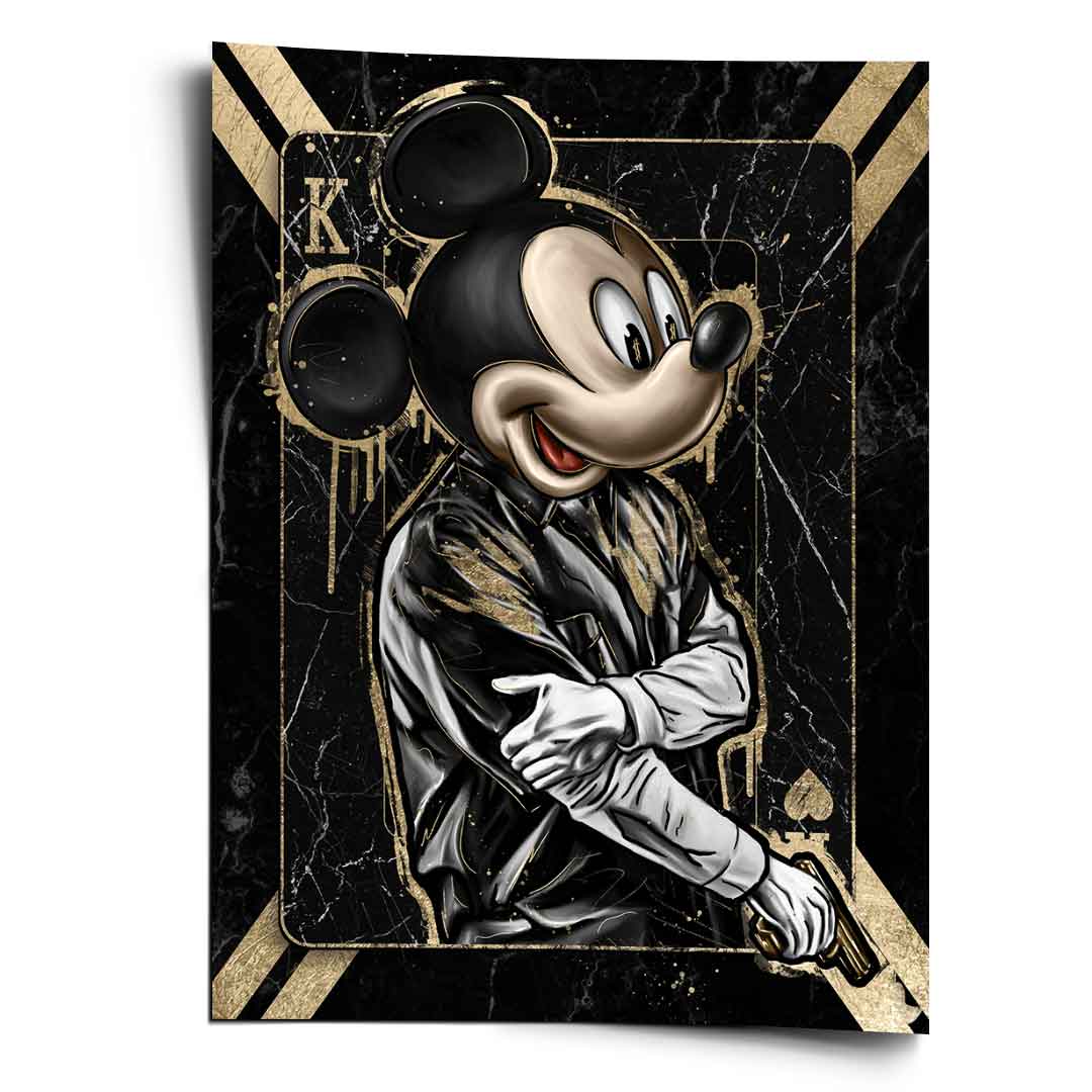 Poster GANGSTER KING Micky Mouse Comic Cartoon Kunstdruck Wandbild ...