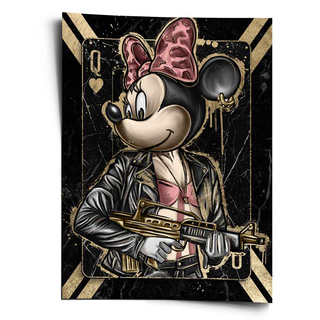 Poster Gangster Queen Comic Cartoon Minnie Mouse Art Print Wall Art