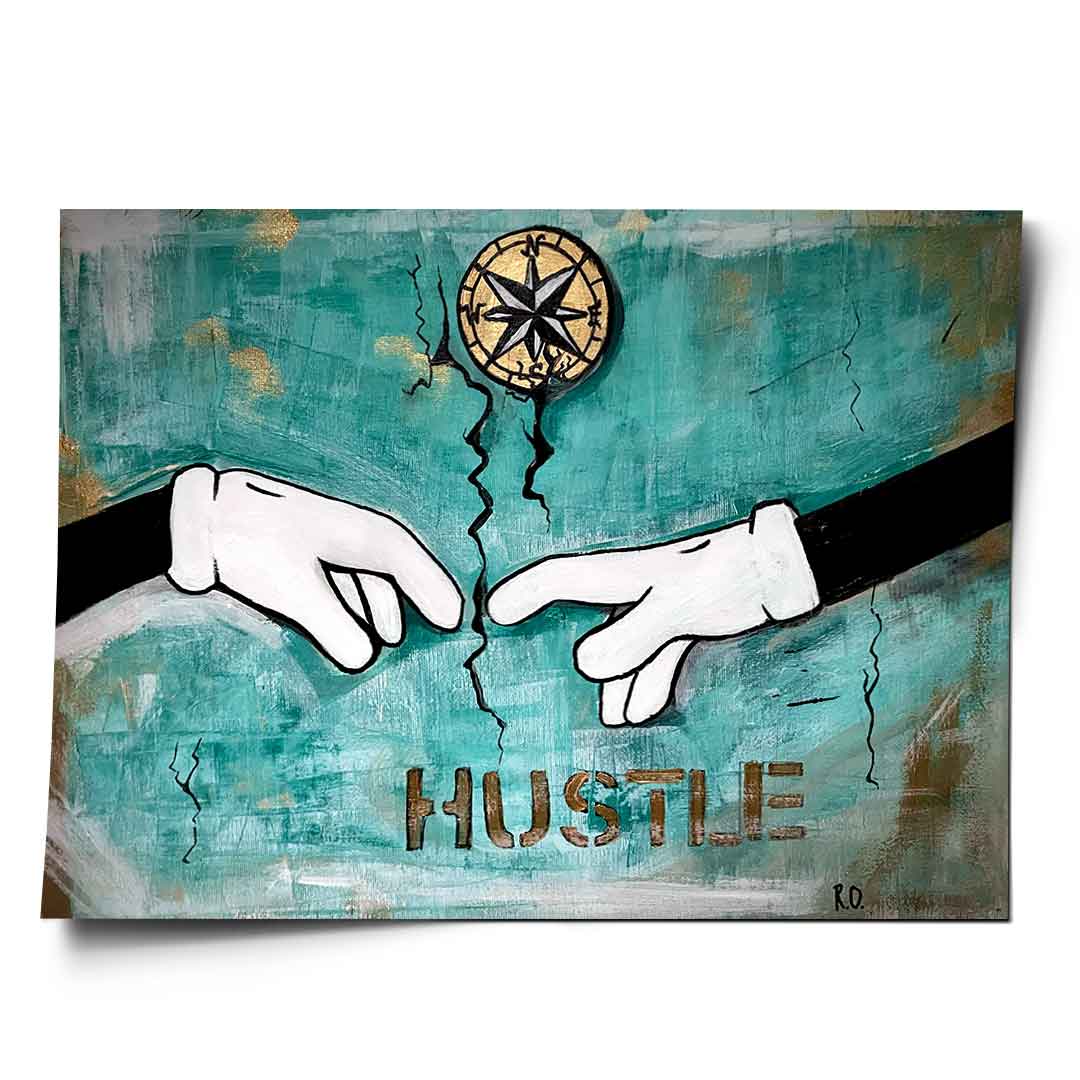 Poster Hands Of Hustle Comic Cartoon Kunstdruck Wandbild – DOTCOMCANVAS®