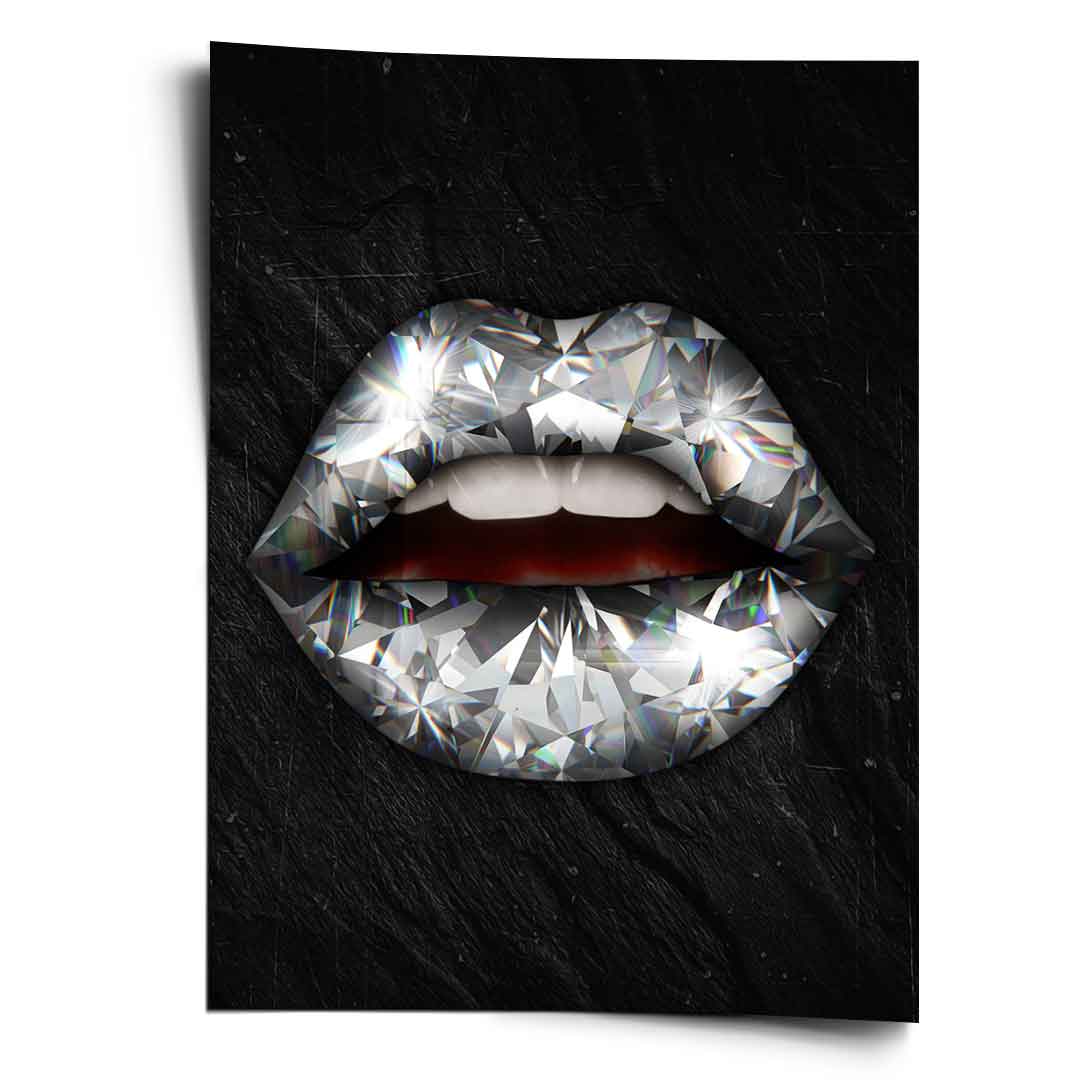 Poster lips x diamond elegant noble Wall Art art print