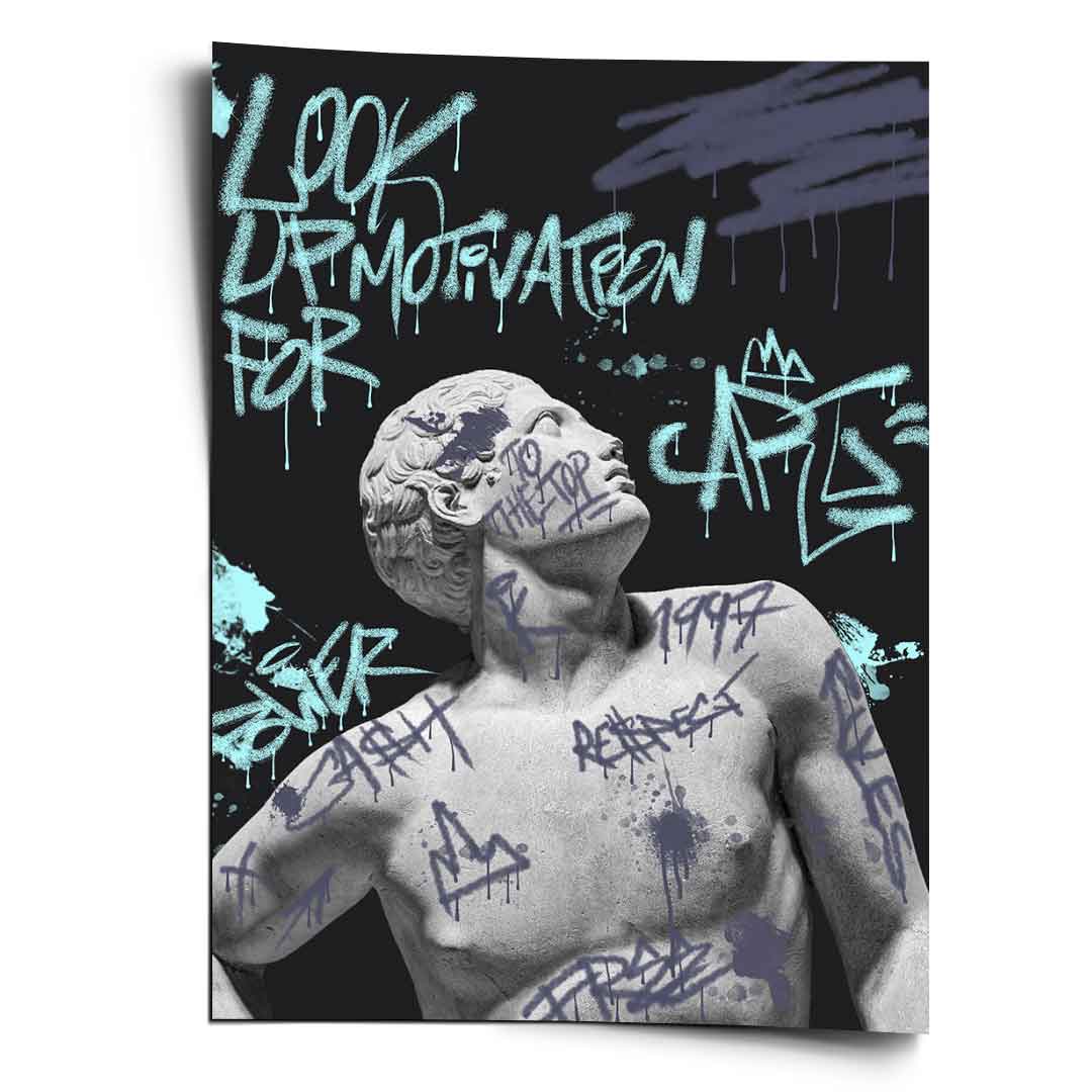 Poster Look Up For Motivation schwarz weiß Wandbild Kunstdruck