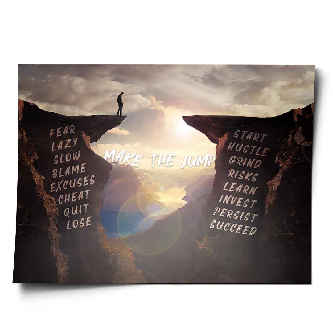 Poster Make the Jump Motivation Wandbild Kunstdruck