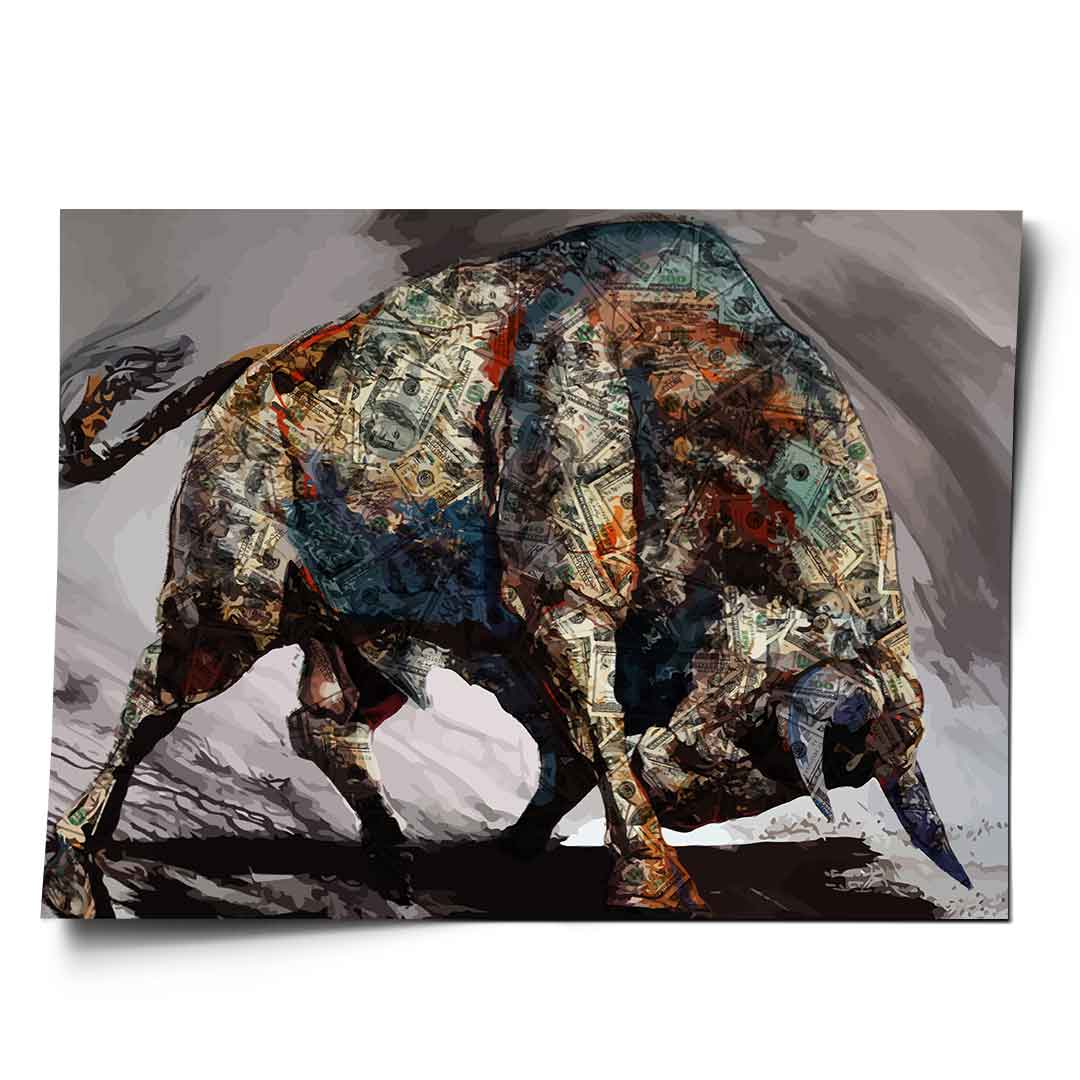 Poster Money Bull money trading bull and bear Wall Art Art print