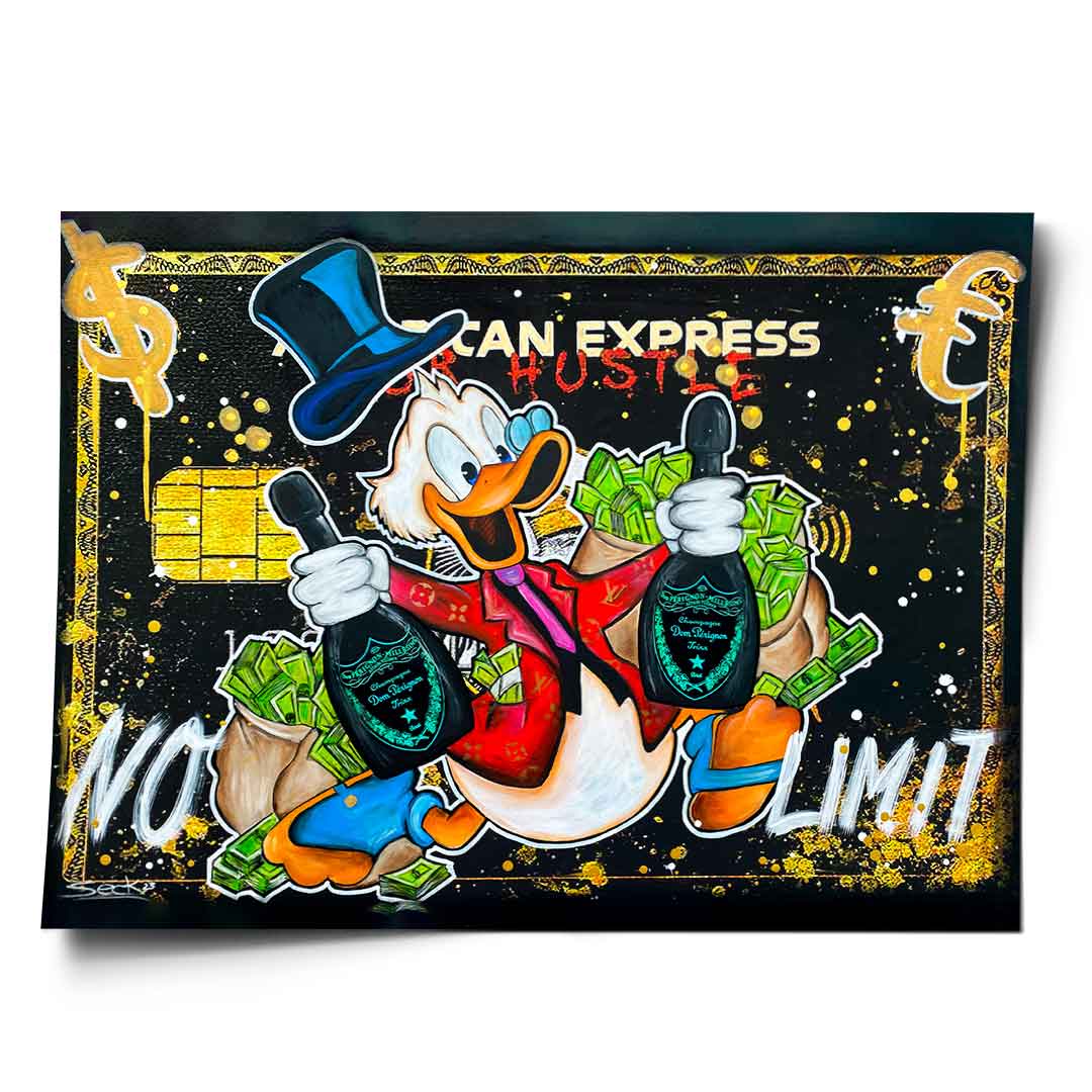 Poster No Limit Dagobert Duck American Express Kunstdruck Wandbild