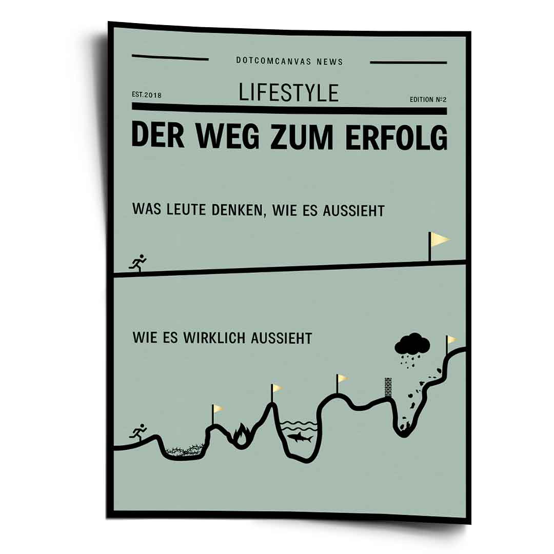 Poster Road to success Infographic Motivation Art Print Wall Art