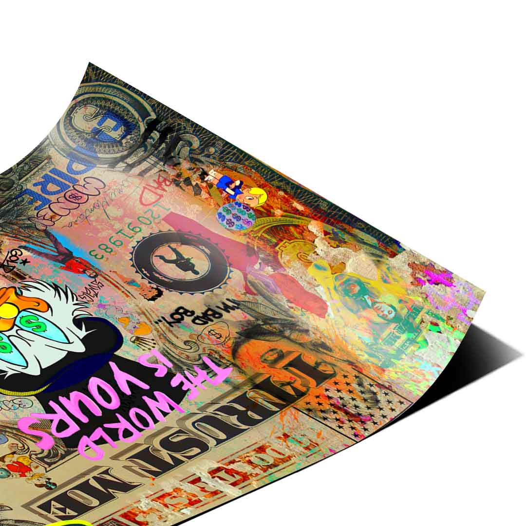 Poster SCROOGE LIFE IS INSANE Comic Pop Art Kunstdruck