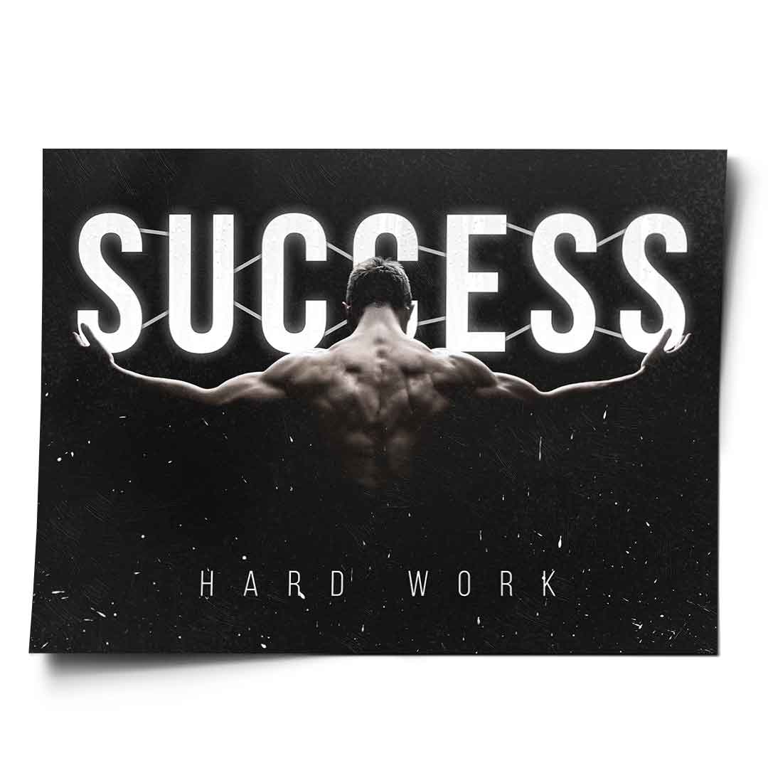 Poster Success - Hard Work Motivation Fitness Wall Art Art print