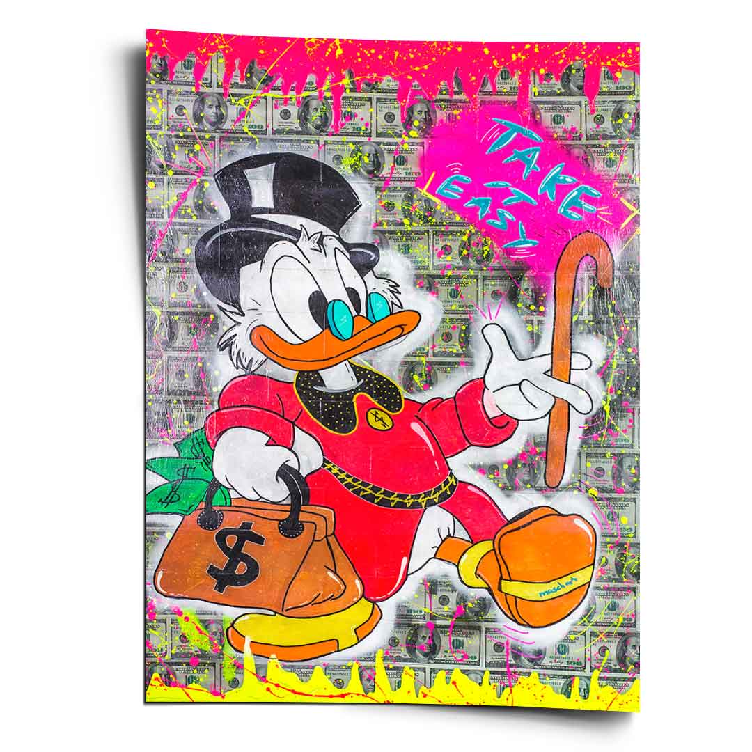 Poster Take it Easy Scrooge McDuck comic Wall Art art print