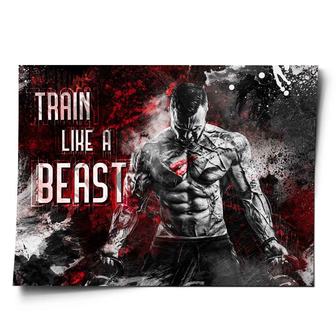 Poster Train Like a Beast Motivation Wall Art art print