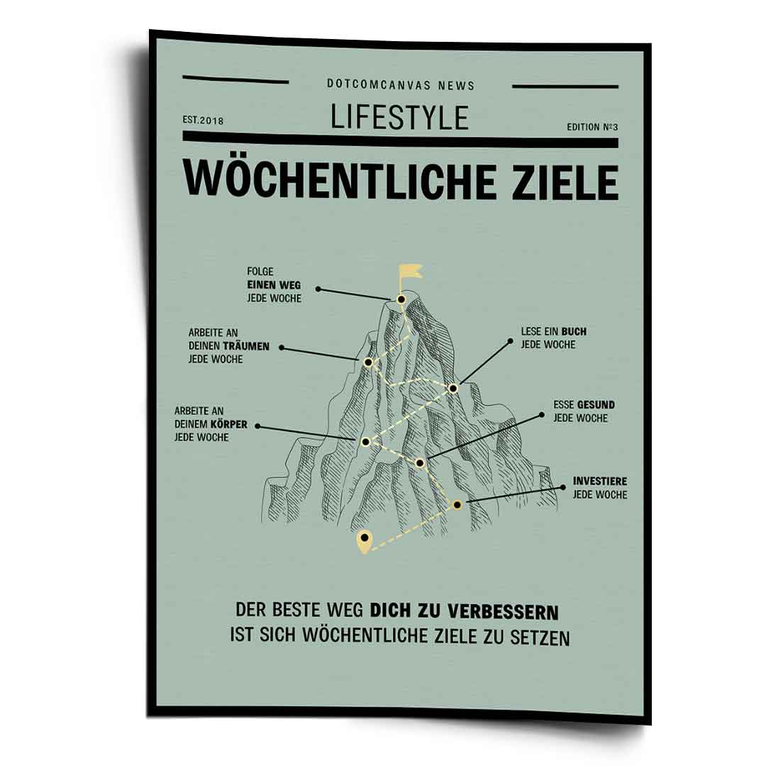 Poster Weekly Goals Motivation Goals Success Art PrintWall Art