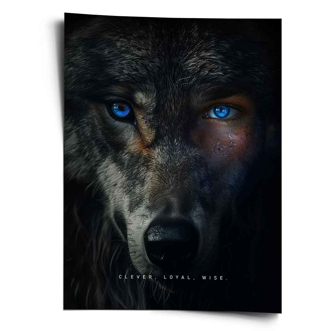 Poster Wolf Fusion Motivation Kunstdruck Wandbild – DOTCOMCANVAS®