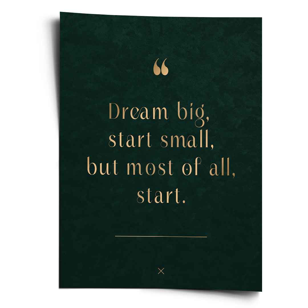 DOTCOMCANVAS® Dream Big Poster – Motivation Typografie
