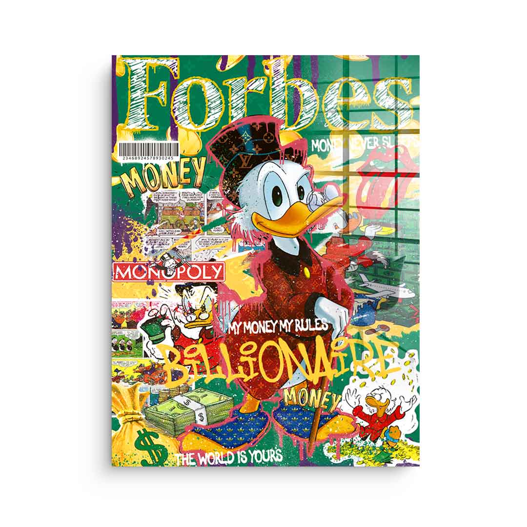 Acrylic Glass Art Forbes Scrooge McDuck Comic Pop Art collage DOTCOMCANVAS
