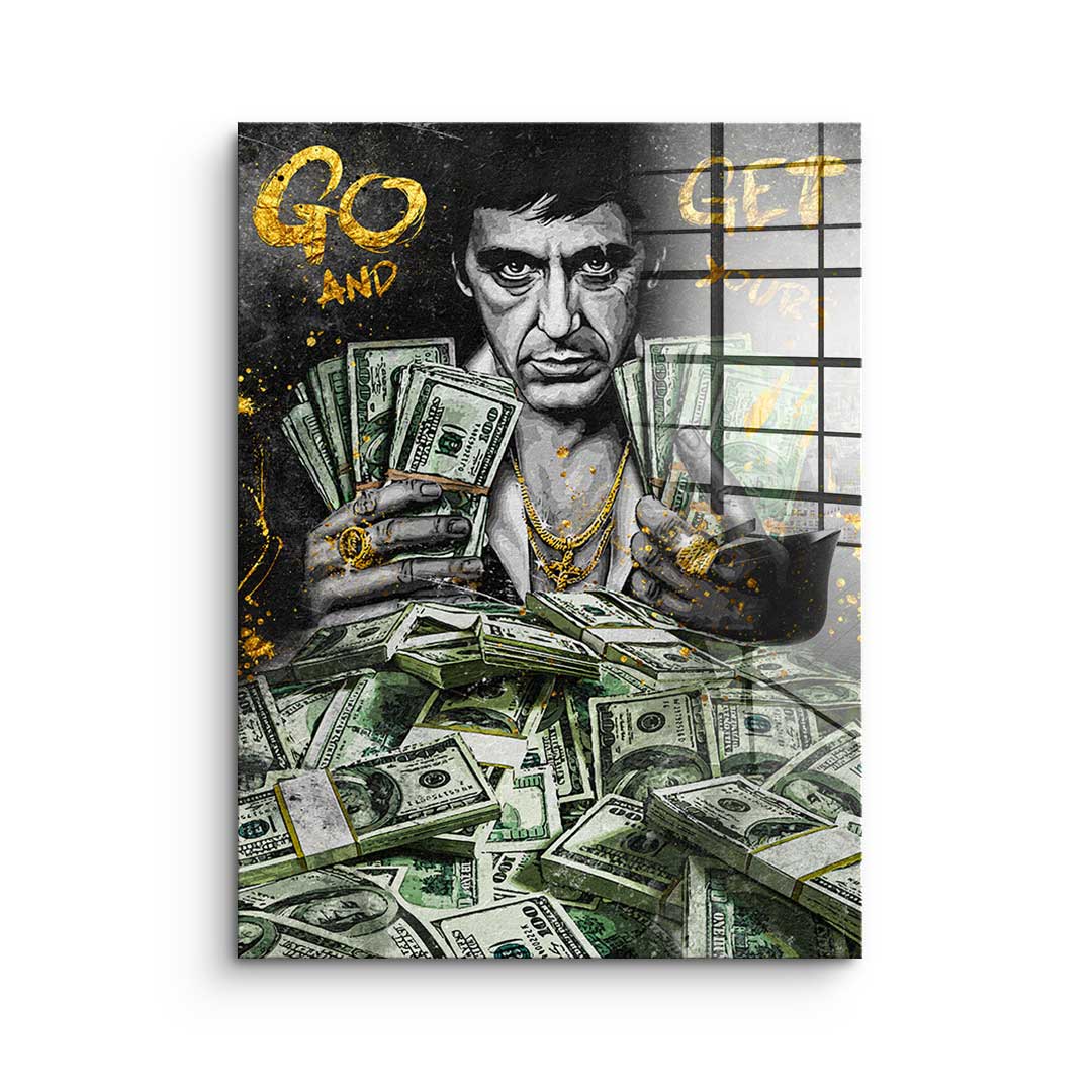 Acrylic Glass Art Go and get yours Scarface Tony Montana motif with premium