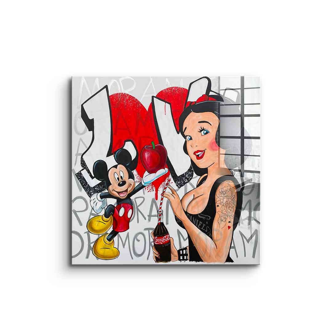 Acrylglasbild Red apple Comic Maus Comic Maus Mouse designed by Sabrina ...