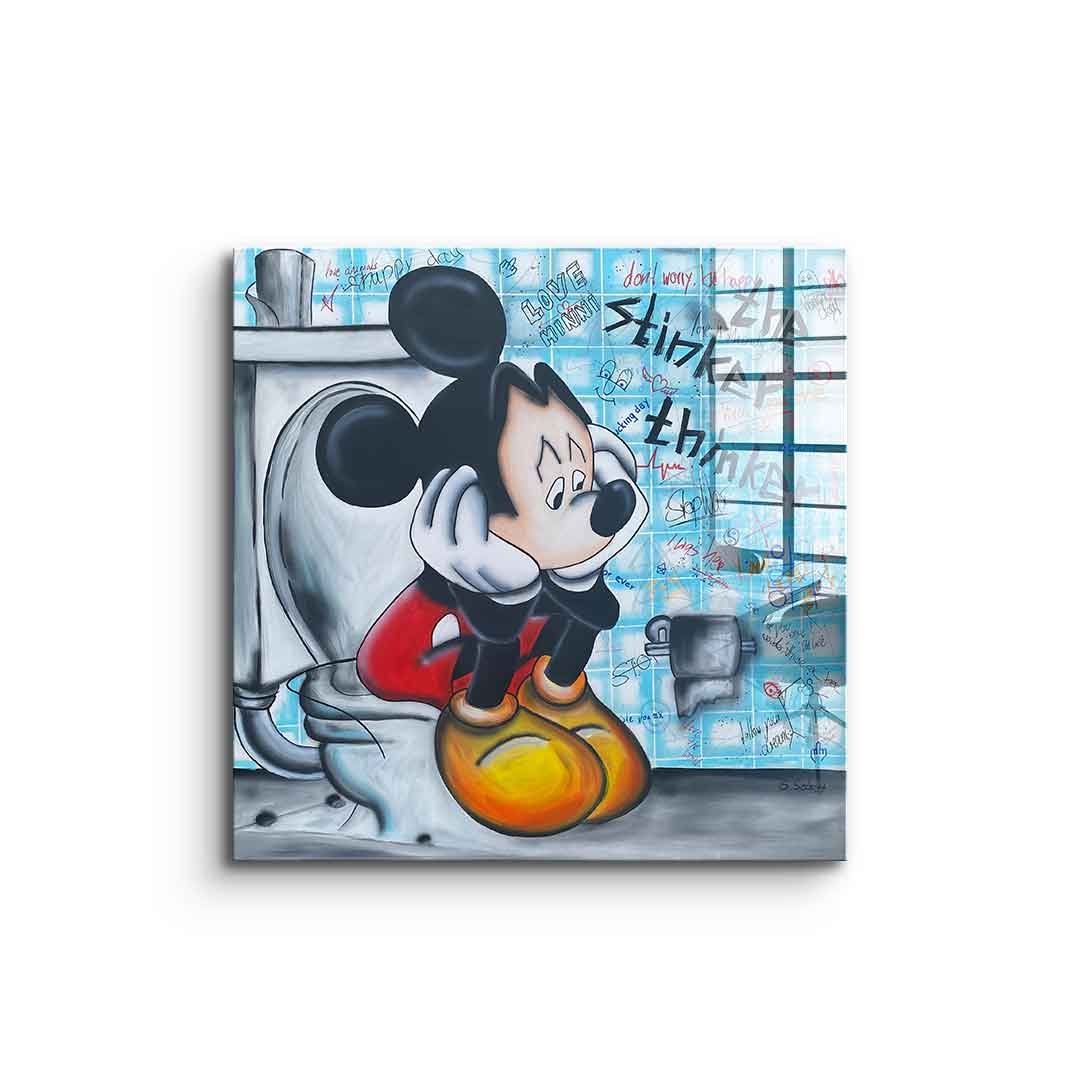 Acrylglasbild The stinker Thinker Comic Maus Comic Maus Mouse Bad designed