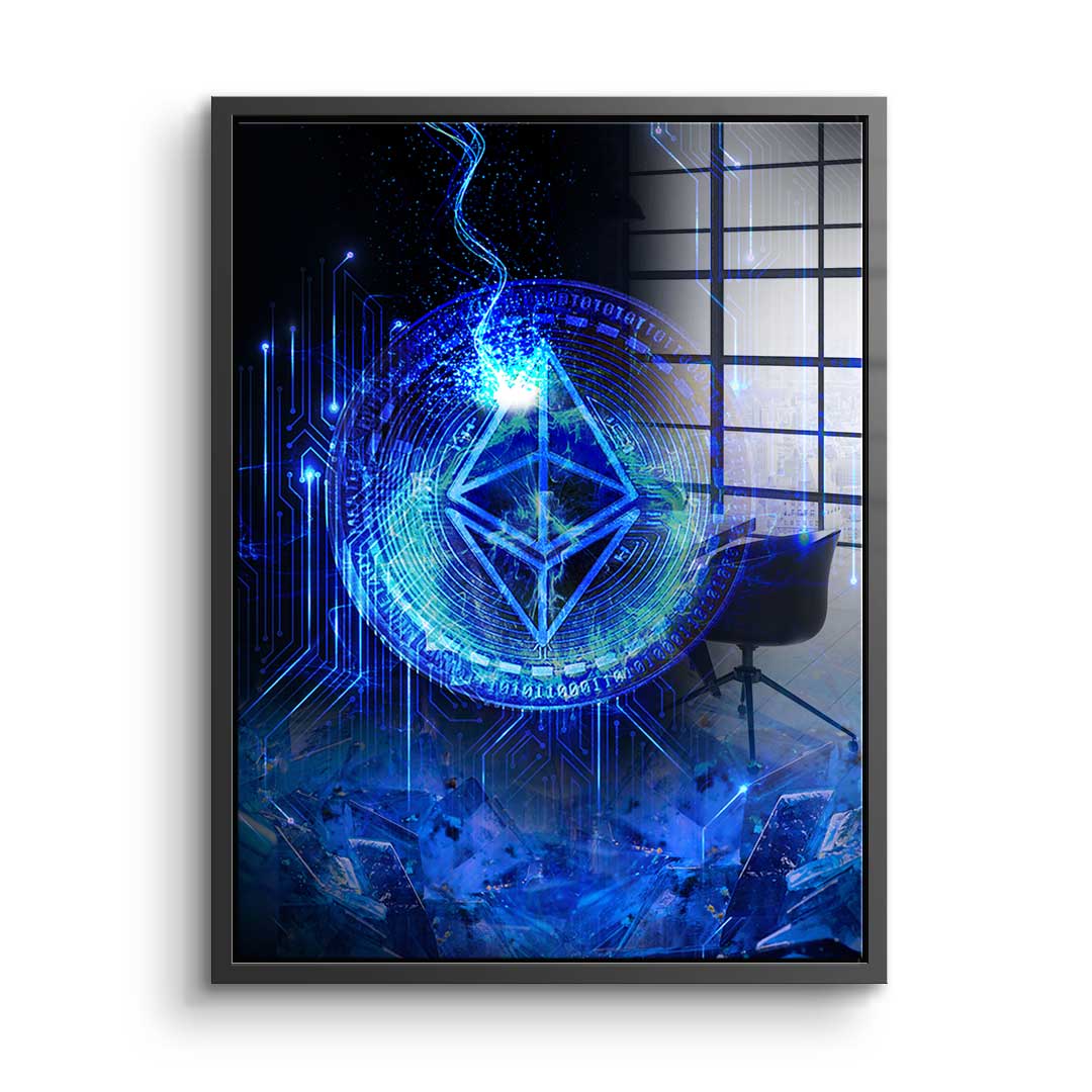 Premium Acrylic Glass Art - Crypto - Matrix Ethereum - Trading - Motif