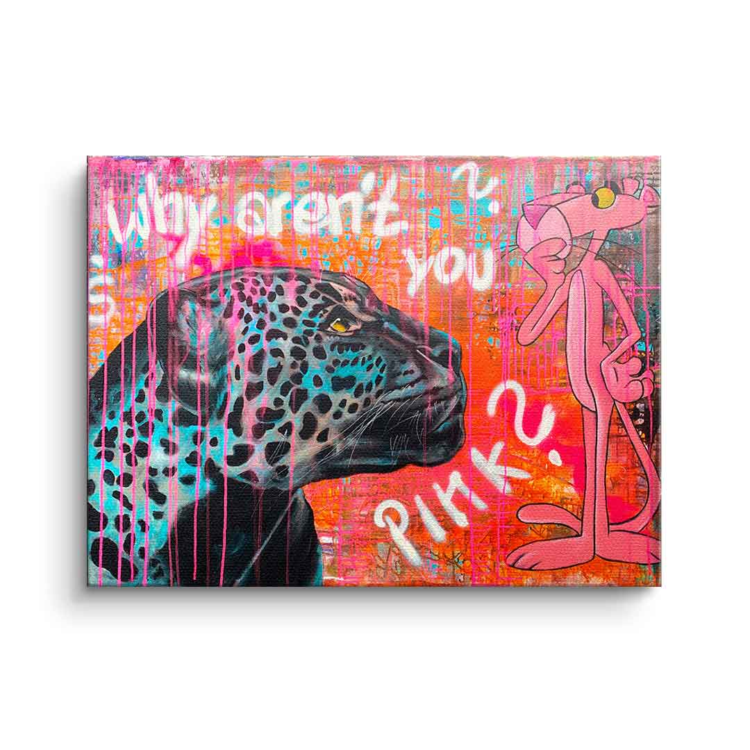 The Pink Panther Canvas Art Why aren't you pink comic pop art