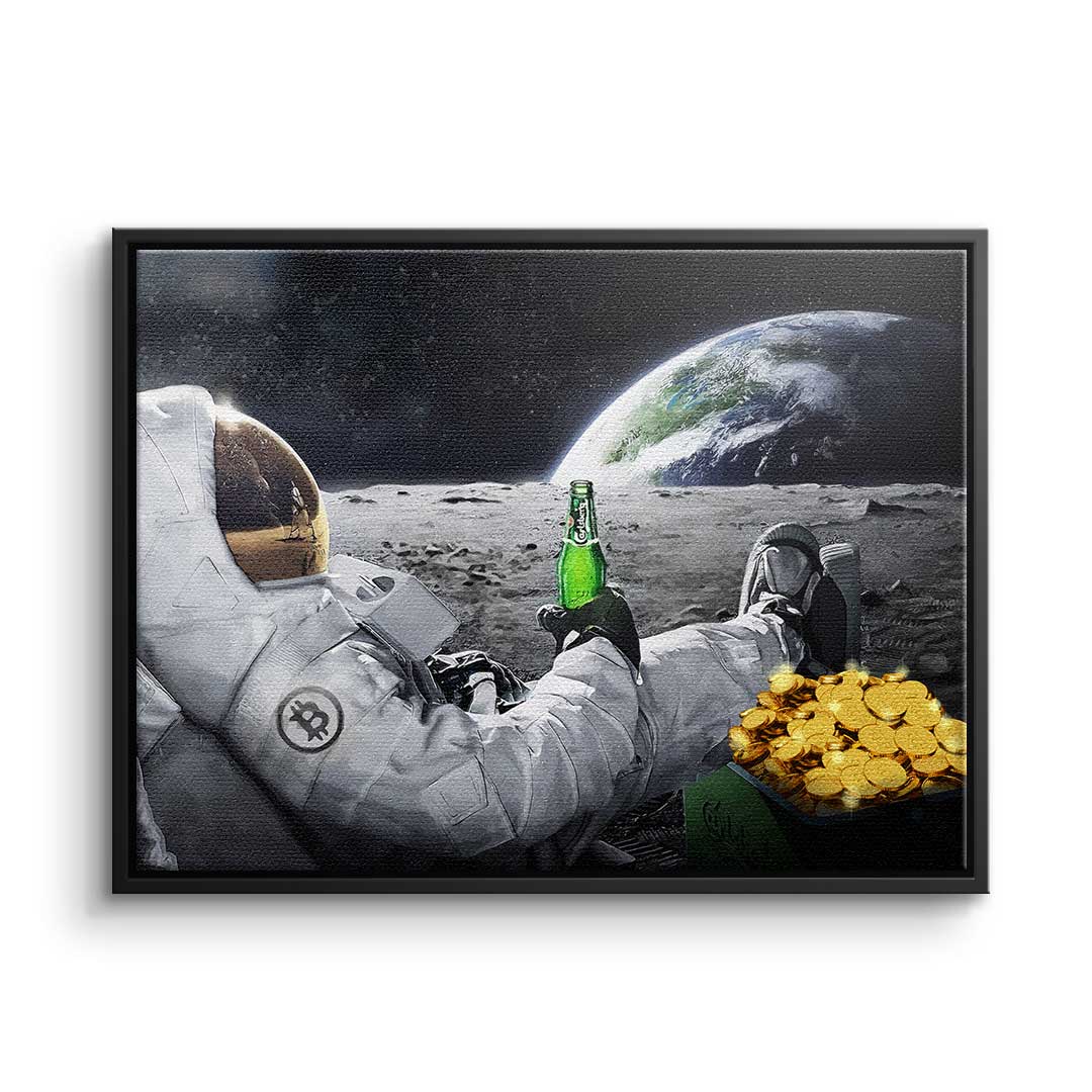 Premium Canvas Art - Crypto - Bitcoin Astronaut Lifestyle - Trading