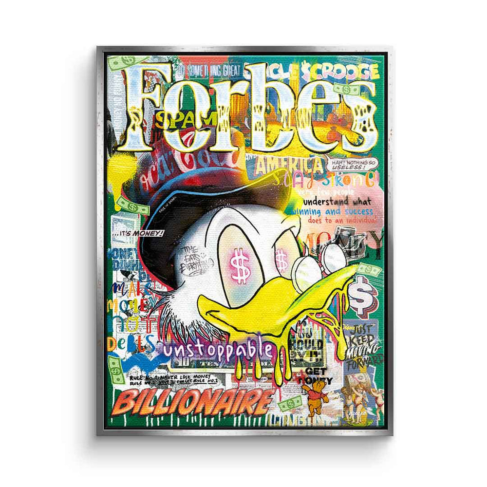 Leinwandbild Forbes Dagobert Duck Comic Pop Art collage DOTCOMCANVAS