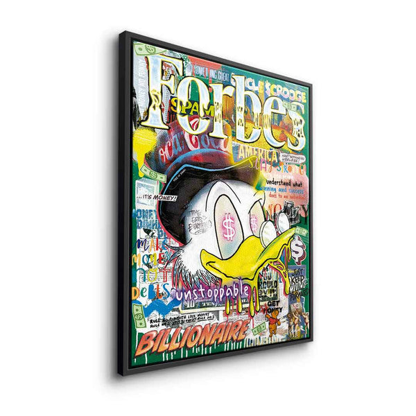 Leinwandbild Forbes Dagobert Duck Comic Pop Art collage DOTCOMCANVAS