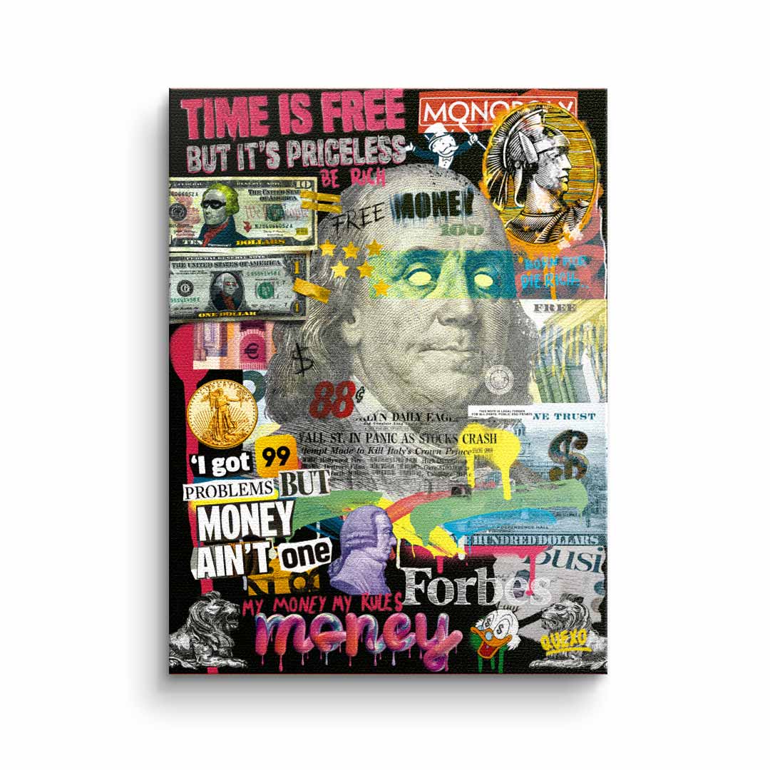 Canvas Art Franklin D. Roosevelt hustle collage money money