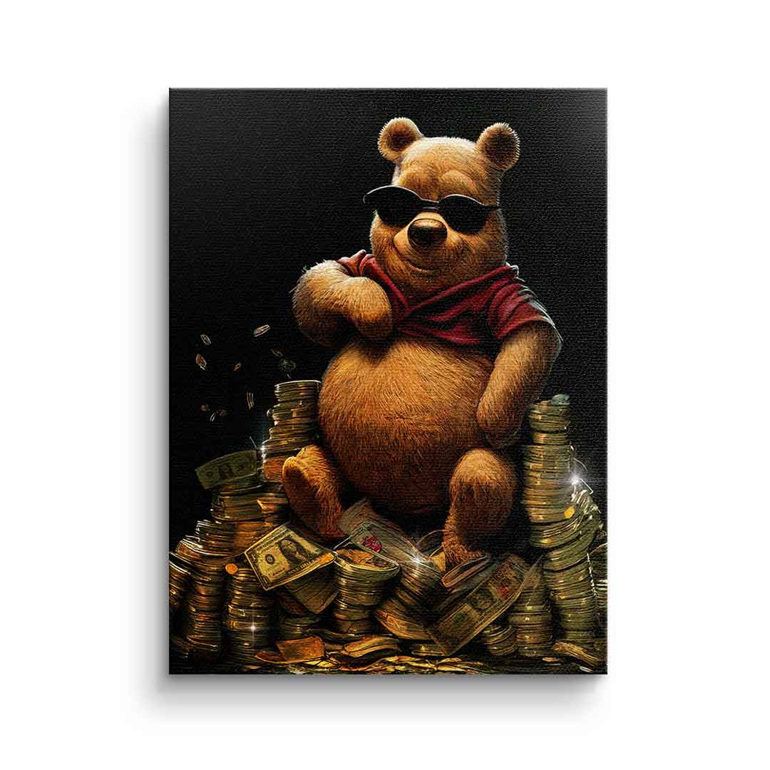 Canvas Art Money Bear Winnie the Pooh Luxury Money Premium