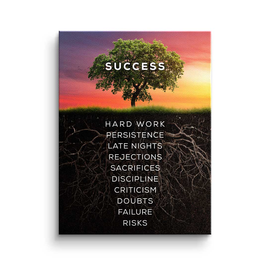 Canvas Art Motivation tree of success mindset office saying quote