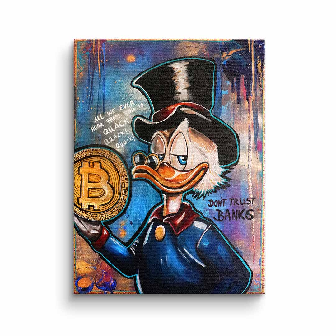 Bitcoin Duck Wandbild - Modernes Leinwandbild designed by Julia Hirsch