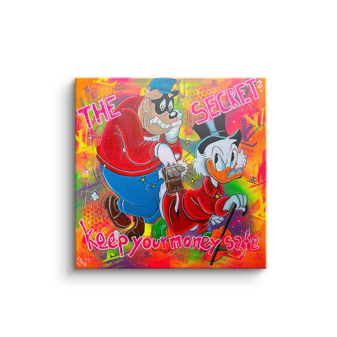 Leinwandbild keep your money safe Dagobert Duck Scrooge McDuck money G