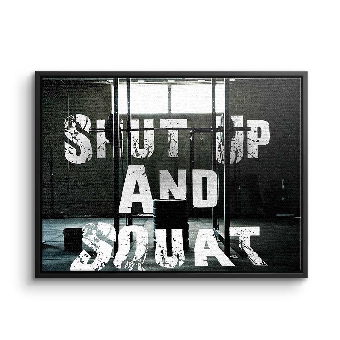 Premium Canvas Art - Motivation - Shut Up And Squat - Training - Bo