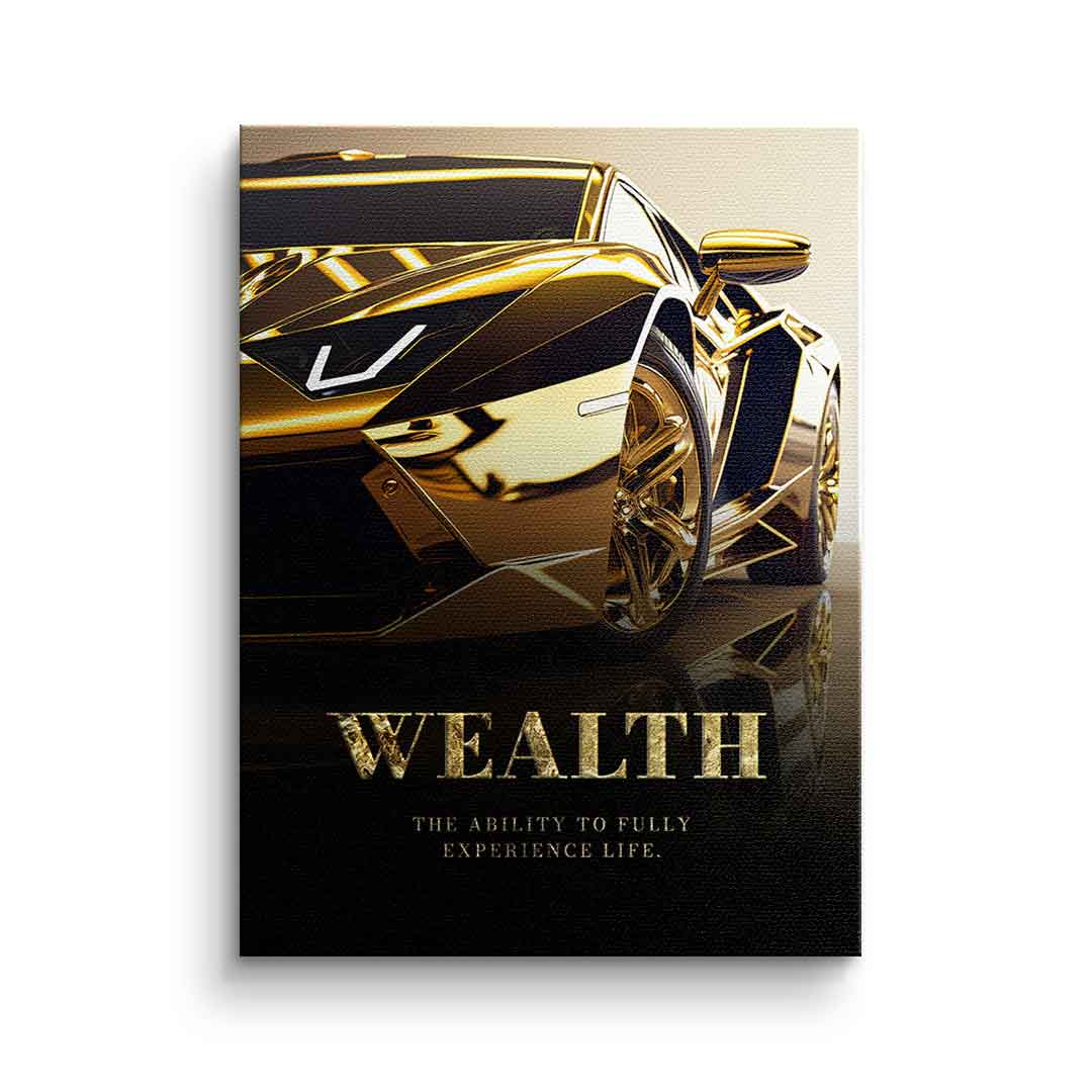 Canvas Art wealth luxury motivational saying motivational quote gold car