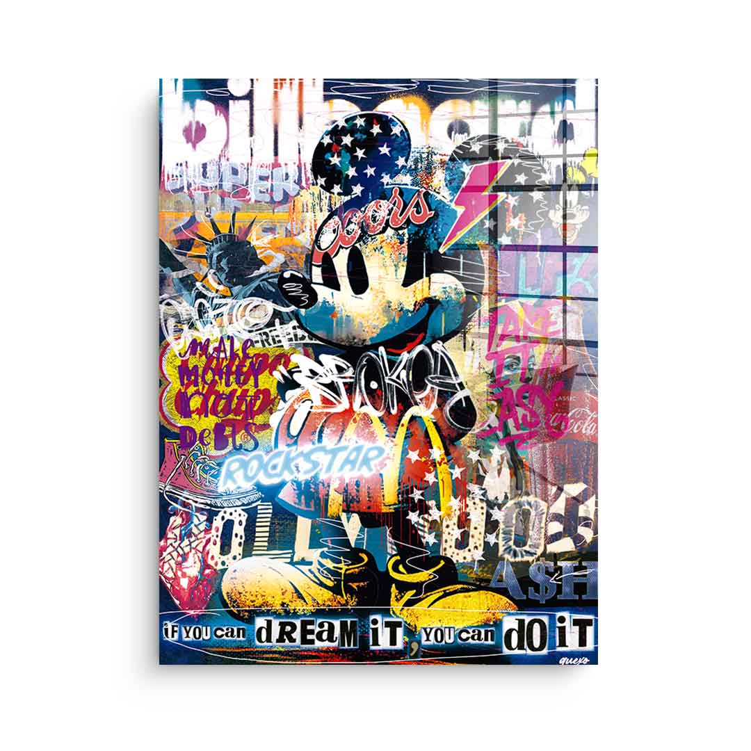 Comic Mouse Acrylic Glass Art Pop Art Collage Comic Pop Mouse