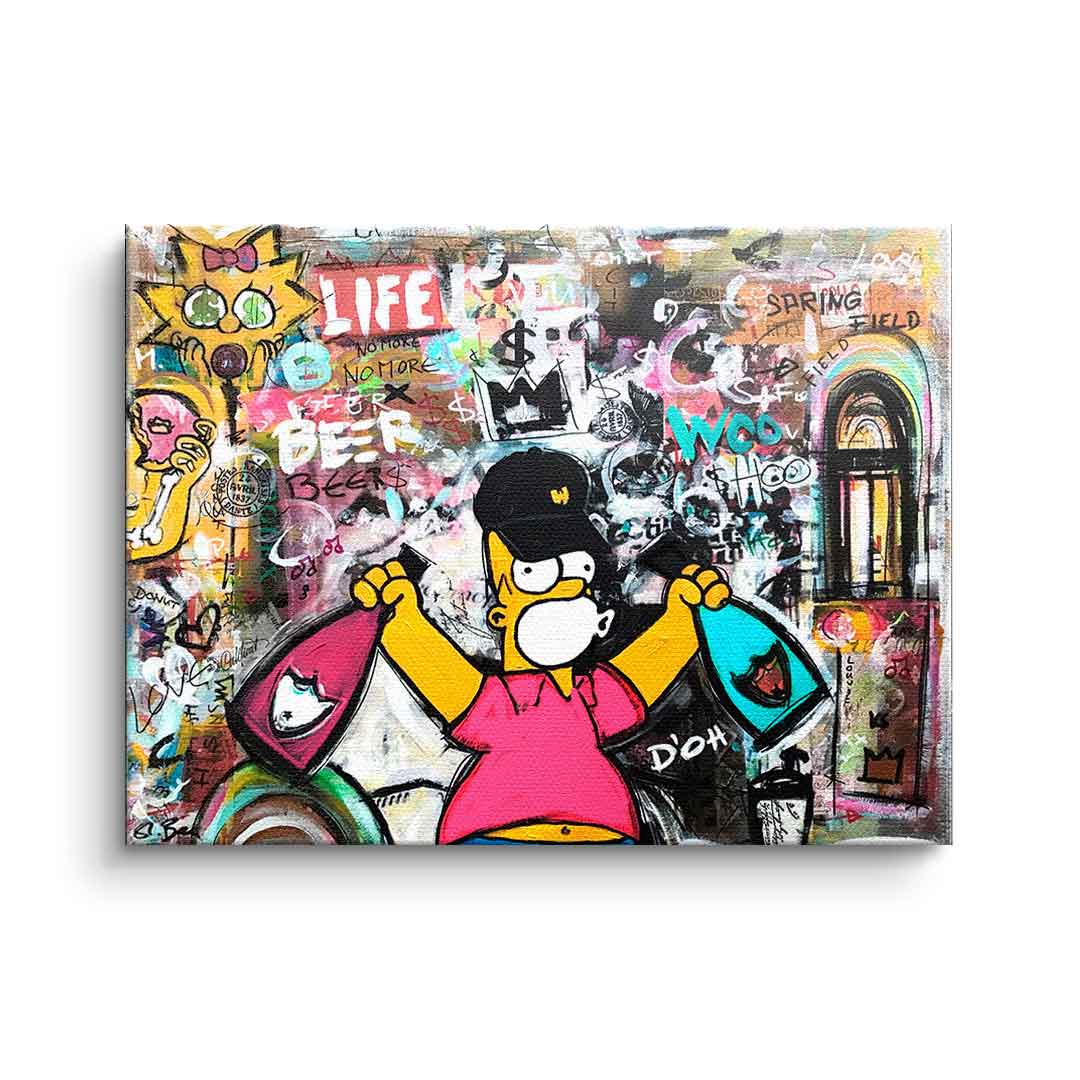 Simpsons Canvas Art across comic pop art collage lifestyle champagne