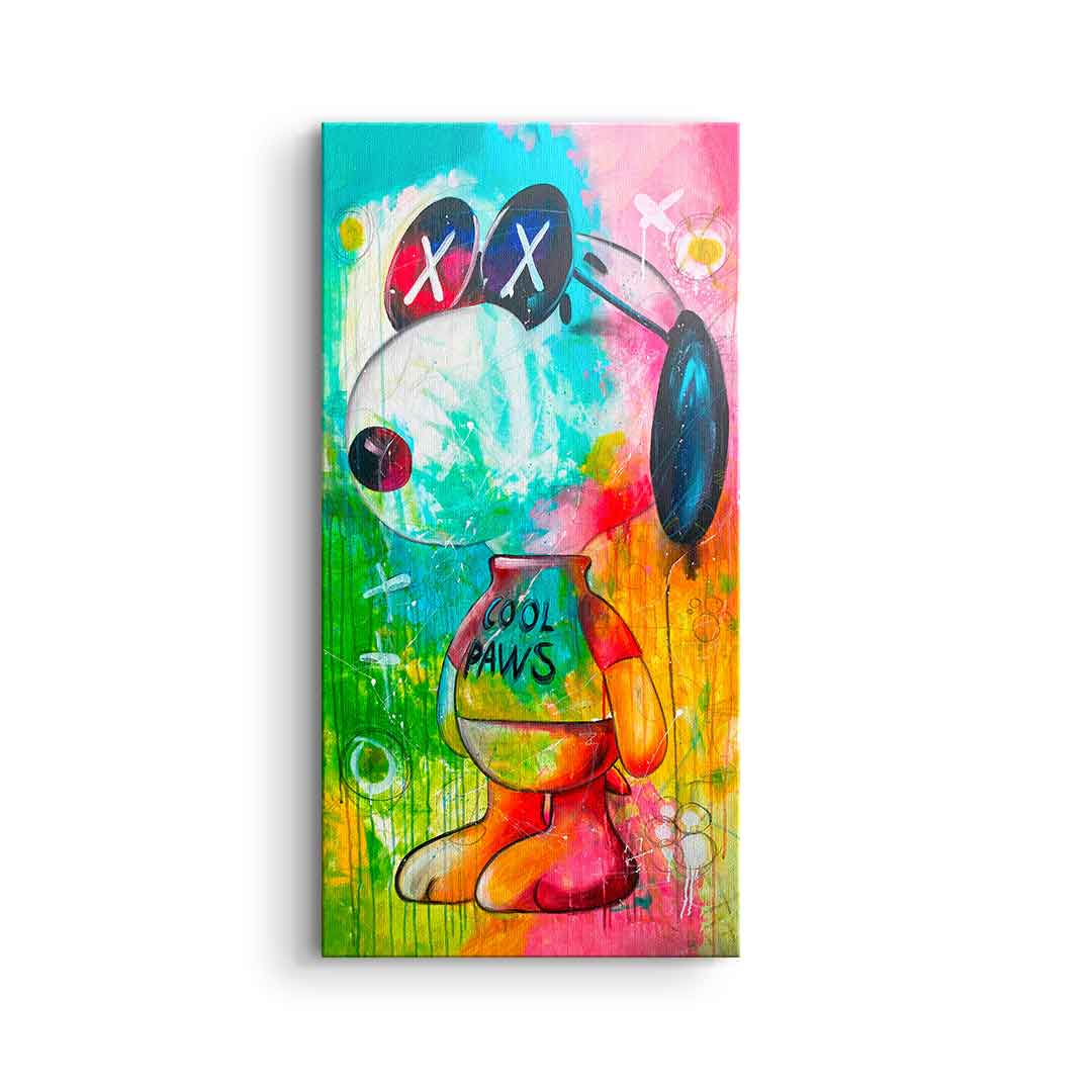 Snoopy Leinwandbild cool paws comic panorama hochkant